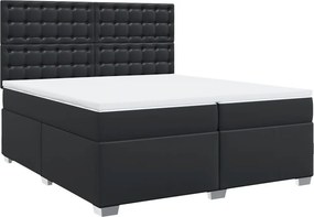 Box spring postel s matrací černá 200x200 cm umělá kůže 3290736