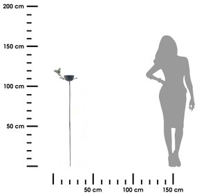 Zapichovací napajedlo pro ptáky Kate, 122x29 cm, kov, vícebarevná