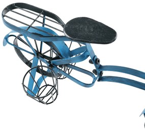 RETRO květináč ve tvaru kola, černá / modrá, ALBO