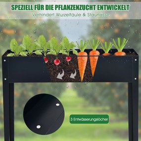 Costway Vyvýšený truhlík na květináče s 2 drenážními otvory kovový zvýšený