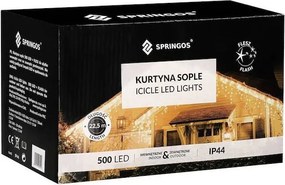 LED krápníky - 22,5m, 500LED, IP44, multicolor + záblesky
