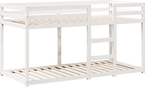 Patrová postel se střechou bílá 80x200 cm masivní borové dřevo 3281959
