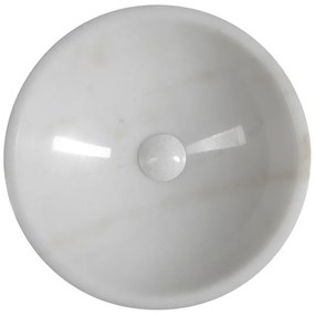 Sapho, BLOK kamenné umyvadlo průměr 40cm, bílý mramor, leštěný, 2401-34