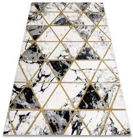 Kusový koberec EMERALD 1020 Luxusní geometrický krémový černý zlatý Rozměr: 160x220 cm