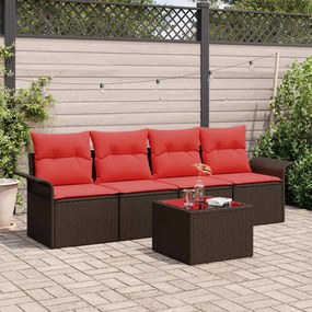 Set pohovek 5 ks Hnědá polyratan 3345234