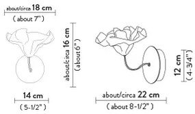 Slamp Nástěnné svítidlo LAFLEUR APPLIQUE Barva: sametová