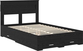 Rám postele se zásuvkou Černý dub 135 x 190 cm Kompozitní dřevo 3409996