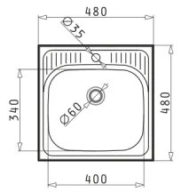 Pyramis 105061001 - Kuchyňský dřez ET34 48x48 cm satin