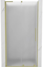 Mexen Velar L, posuvné sprchové dveře do otvoru 100 cm, 8mm sklo námraza, zlatá matná, 871-100-003-31-55