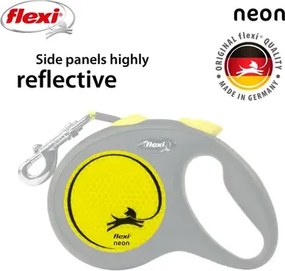Flexi Neon L pásek 5m černo-žluté / Vodítko