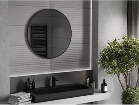 Mexen Loft, kulaté koupelnové zrcadlo 85 cm, barva rámu černá matná, 9850-085-085-000-70