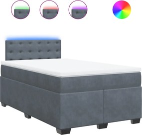 Box spring postel s matrací tmavě šedý 120x190 cm samet 3288571