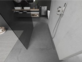 Mexen Kioto, průchozí sprchová zástěna 110 x 200 cm, 8mm šedé sklo, 2x chromová stabilizační rozpěra, 800-110-002-01-40