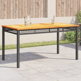 vidaXL Zahradní stůl béžový 140 x 80 x 75 cm polyratan akáciové dřevo [366276] Barva: Černá a hnědá
