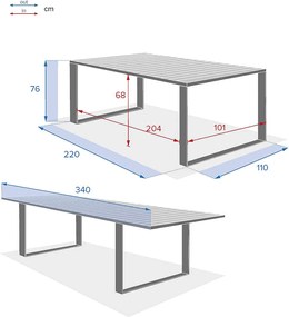 Hliníková jídelní sestava EMPERIA 1+10