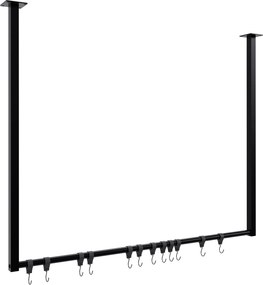 Šatní tyč Fenton 100x80 cm Sada 12 ks – černá