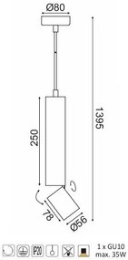 ACA DECOR Závěsné svítidlo BABEL max. 35W/GU10/230V/IP20, bílé