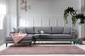 Hanah Home Rohová pohovka NORDIC tmavě šedá levá 560ARE1112
