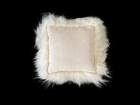 Polštářek z ovčí kůže - dlouhý chlup, jednostranný 35x35, bílý Dlouhý chlup 10-20 cm 35 x 35 cm