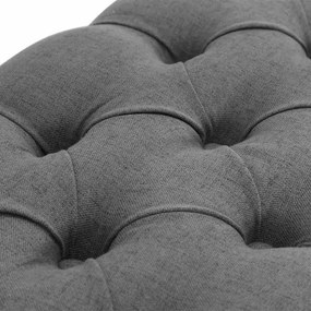 Lavice se lněným čalouněním 110 x 38 x 48 cm tmavě šedá 245360