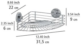 Samodržící rohová polička Wenko Vacuum-Loc, nosnost až 33 kg