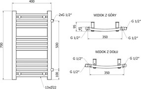 Mexen Ares koupelnový radiátor boční 700 x 400 mm, 240 W, černý - W102-0700-400-00-70-S