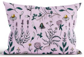 MK Lůžkoviny Bavlněný povlak na polštář Renforcé 50 x 70 cm - Herbář starorůžový