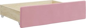 Válenda s přistýlkou a zásuvkami růžová 100 x 200 cm samet 3197011