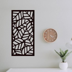 dřevo života Dřevěný dekorační panel LEAF II Rozměry (cm): 30x60, Barevný vzor: Černá