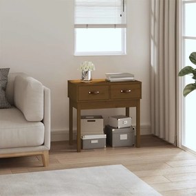 vidaXL Konzolový stolek 76,5 x 40 x 75 cm masivní borové dřevo [821749] Barva: medová hnědá