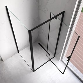 BPS-koupelny Čtvercový sprchový kout HYD-OK04B-BL 80x80 černá/transparent - bez vaničky
