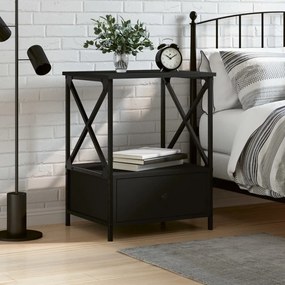 Noční stolek černý 50 x 41 x 65 cm kompozitní dřevo - Default Title