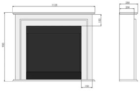 InFire - BIO krb 90x112,5 cm 3kW bílá