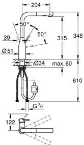 GROHE 30270AL0 - Dřezová baterie ESSENCE grafit