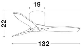 LED černo-dřevěné designové stropní svítidlo Ninemia s dálkovým ovládáním