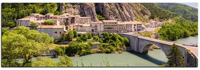 Obraz na plátně - Sisteron v Provence - panoráma 5235A (105x35 cm)