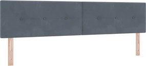 Postel s boxspringem s čelo Tmavě šedá 200 x 200 cm samet 3339195