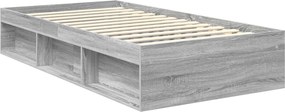 Rám postele Šedá Sonoma 100 x 200 cm Masivní borové dřevo 3410641