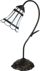 Stolní Tiffany lampa hnědé pruhy BrownLine - 30*17*48 cm E14/max 1*25W