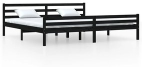 814843 vidaXL Rám postele černý masivní dřevo 200 x 200 cm
