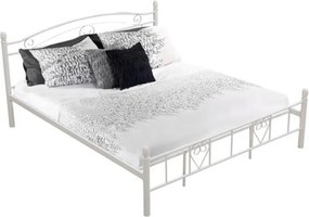 Postel kovová s lamelovým roštem, 180x200, bílá, BRITA NEW Kondela 0000352192