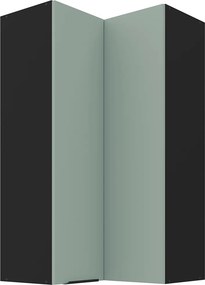 ARIA sc | horní kuchyňská skříňka 60x60 GN-108 2F (90°) rohová s policemi | EXTRA VYSOKÁ | 60x60 cm | černá/aquamarine