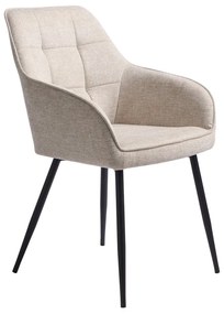 Béžové čalouněné jídelní křeslo s područkami Nolan – Unique Furniture