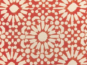 Bavlněný polštář s geometrickým vzorem 45 x 45 cm červený CEIBA Beliani