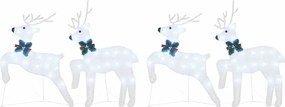 LED Sobové 4 ks Stříbrná 45 x 19 x 65 cm textil 3385894