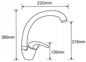 Mexen ROSA - Vysoká baterie/dřezová, Chromová, 670800-00