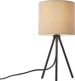 Moderní stolní lampa se stativem v barvě taupe se sametovým stínidlem - Luz