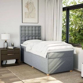 Box spring postel s matrací světle šedá 80 x 200 cm textil 3291121