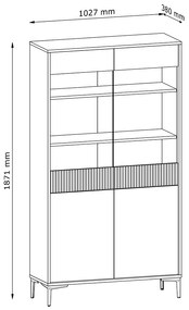 Obývací stěna UNO | 4 díly A | push-to-open | béžová | lamino o síle 18 mm