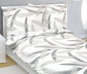 Bellatex Povlečení flanelové Pírko Šedá,Bílá rozměr 140x200, 70x90 cm